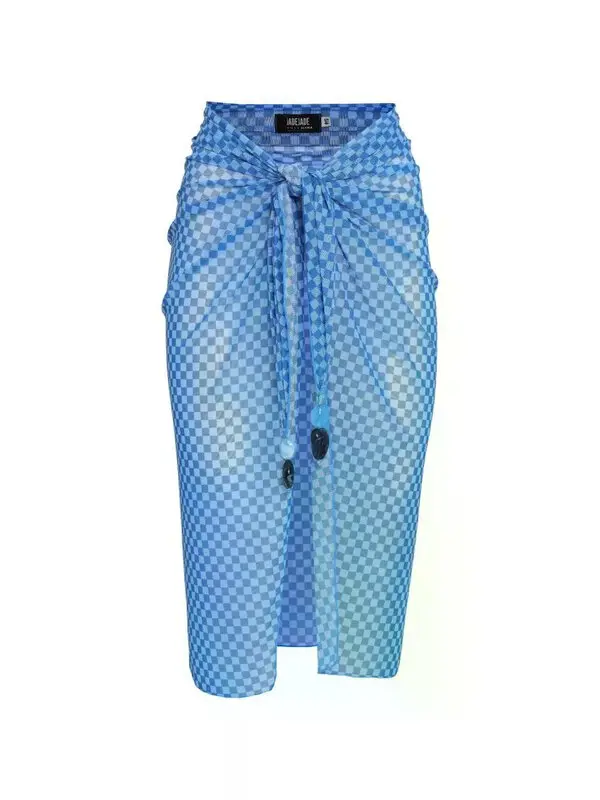 AMIR SLAMA X Jade Picon Checked Pareo - Blue