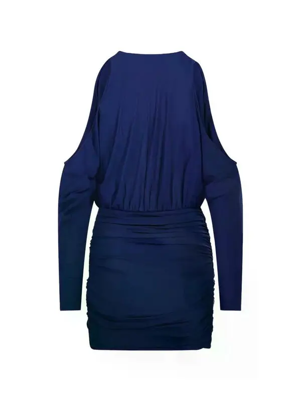 AMAZUIN Cold-shoulder Dress - Blue