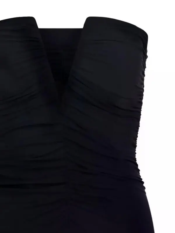 AMAZUIN Ruched Strapless Midi Dress