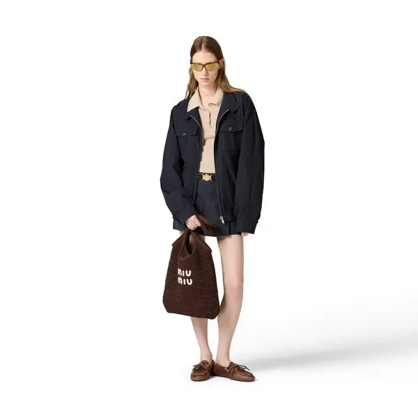 Miu Miu Ivy Raffia-effect Woven Tote Bag