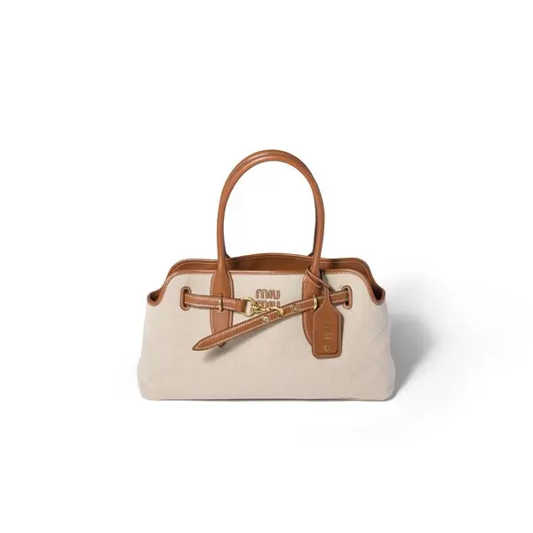 Miu Miu Aventure Canvas And Leather Bag