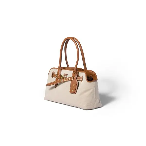 Miu Miu Aventure Canvas And Leather Bag