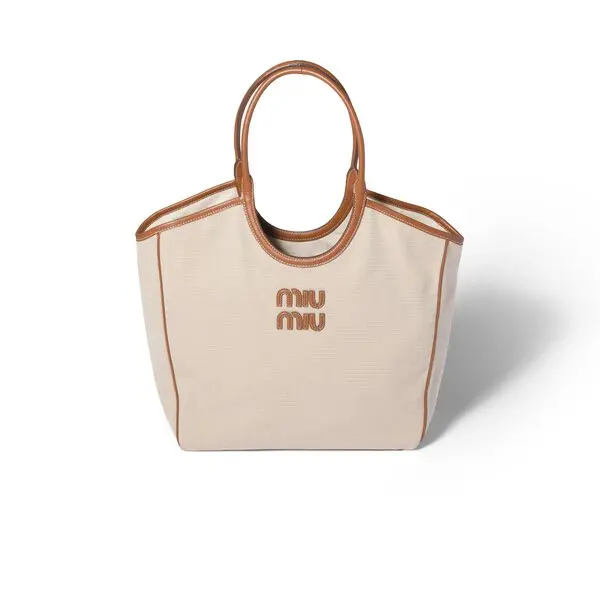 Miu Miu Ivy Canvas And Leather Bag