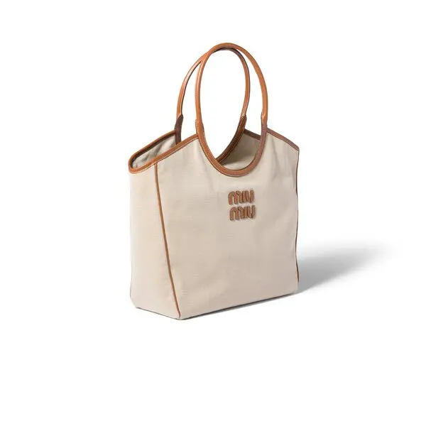 Miu Miu Ivy Canvas And Leather Bag