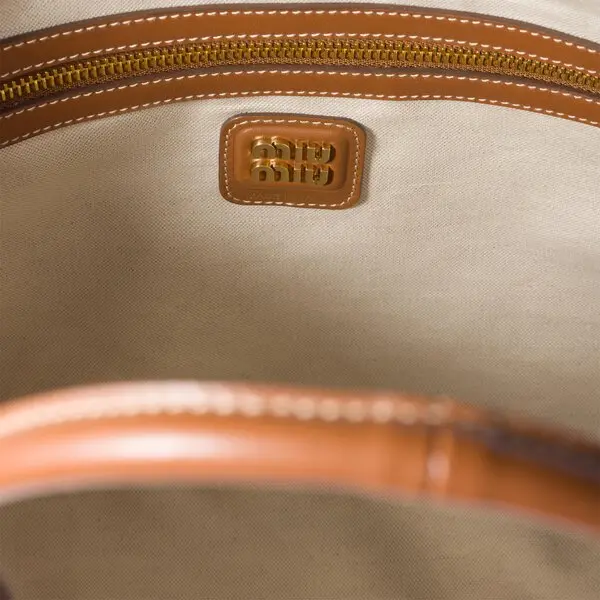 Miu Miu Ivy Canvas And Leather Bag