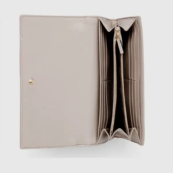 Gucci Gg Marmont Continental Wallet Leather - Grey