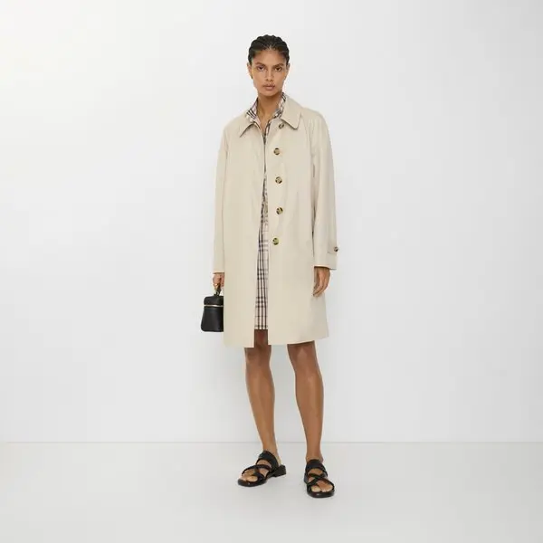 Burberry Mid-length Tropical Gabardine Camden Car Coat - Beige Beige