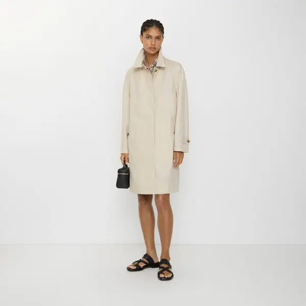 Burberry Mid-length Tropical Gabardine Camden Car Coat - Beige Beige