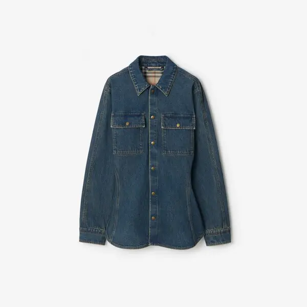 Burberry Fit-and-flare Denim Shirt - Mid Blue