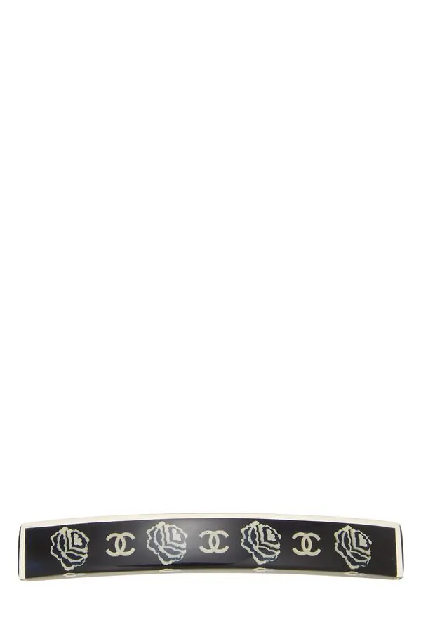 Chanel Acrylic 'cc' Barrette - Black