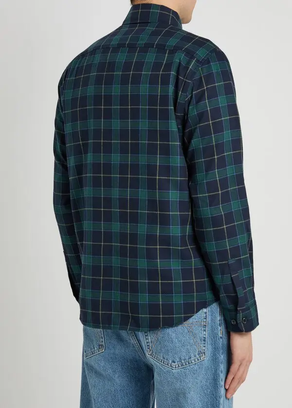 LES DEUX Lennon Checked Cotton Overshirt
