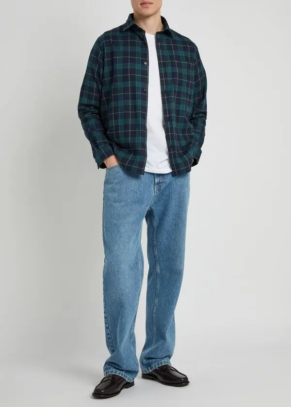 LES DEUX Lennon Checked Cotton Overshirt