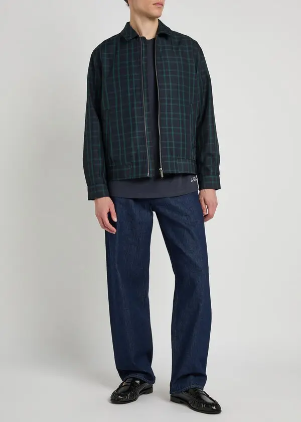 LES DEUX Como Coach Checked Twill Jacket