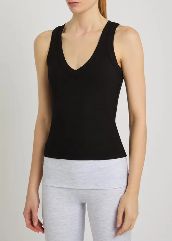 TALA Ribbed V-neck Stretch-modal Vest
