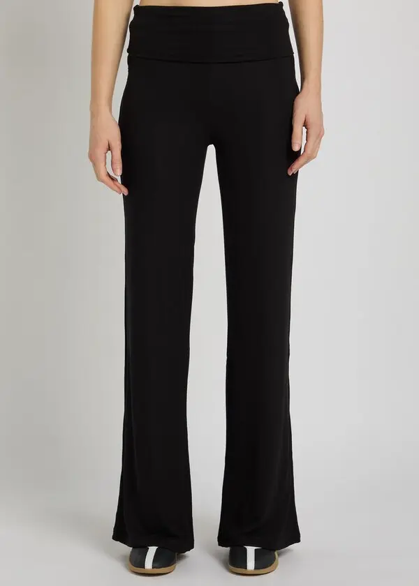 TALA Fold-over Flared-leg Stretch-modal Trousers