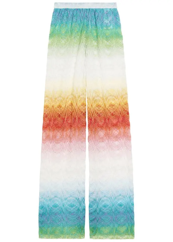 Missoni Patterned Metallic-knit Trousers - Multicoloured