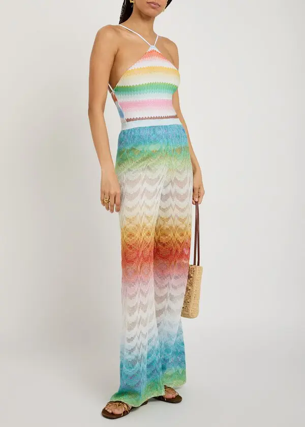 Missoni Patterned Metallic-knit Trousers