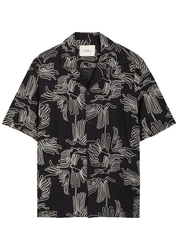 LES DEUX Liam Embroidered Cotton-blend Shirt