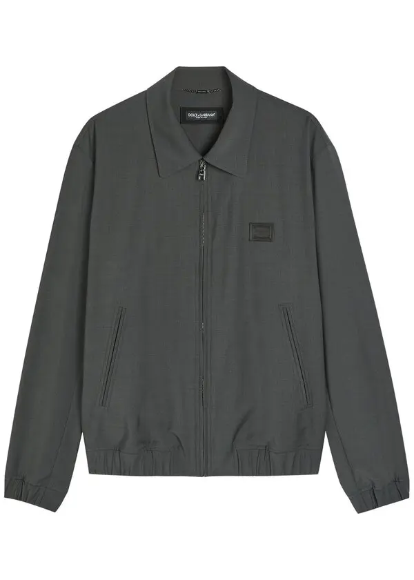 Dolce & Gabbana Logo-appliquéd Wool-blend Jacket - Grey