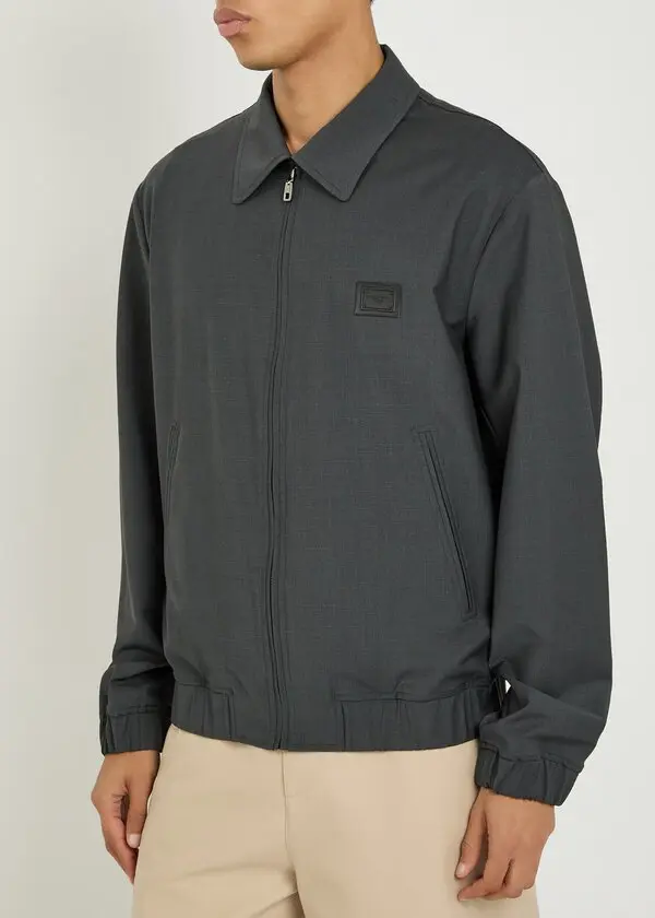 Dolce & Gabbana Logo-appliquéd Wool-blend Jacket - Grey