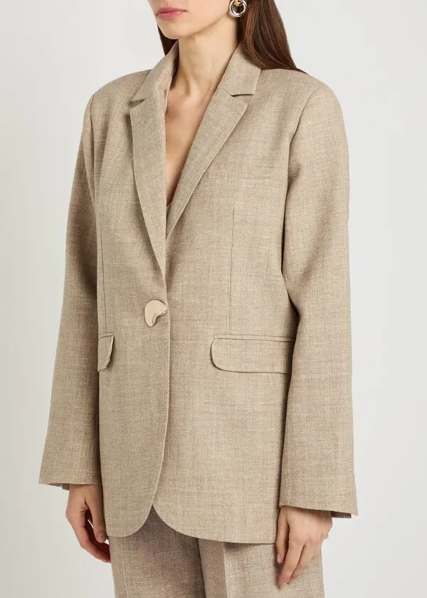 AKYN Linen And Wool-blend Blazer