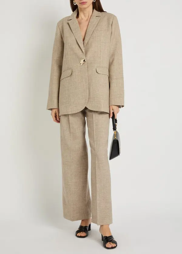 AKYN Linen And Wool-blend Blazer