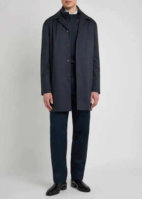Canali Layered Woven Coat