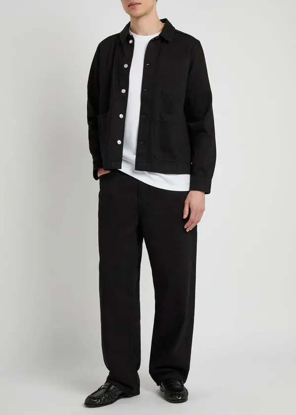 LES DEUX Layton Subtle Flower Print Denim Jacket