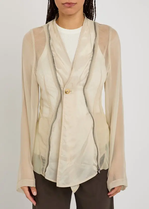 Rick Owens Stag Panelled Tulle Jacket