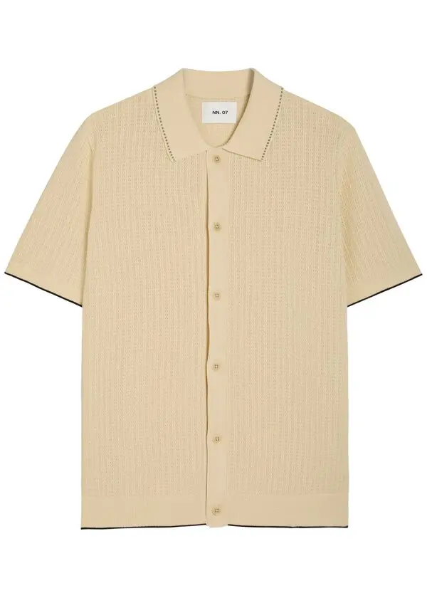 Nn07 Nalo Textured-knit Cotton Shirt - Beige