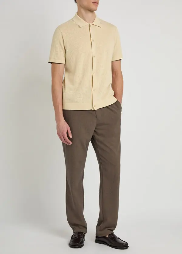 Nn07 Nalo Textured-knit Cotton Shirt - Beige