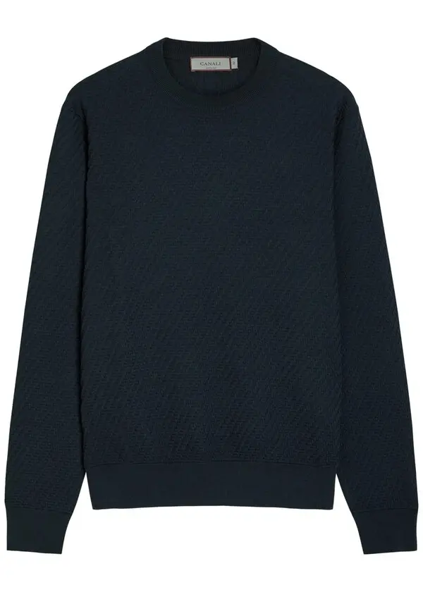 Canali Textured Cotton-blend Jumper