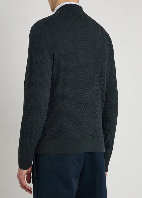 Canali Textured Cotton-blend Jumper