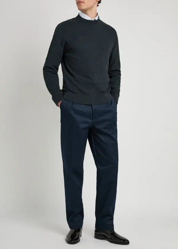 Canali Textured Cotton-blend Jumper
