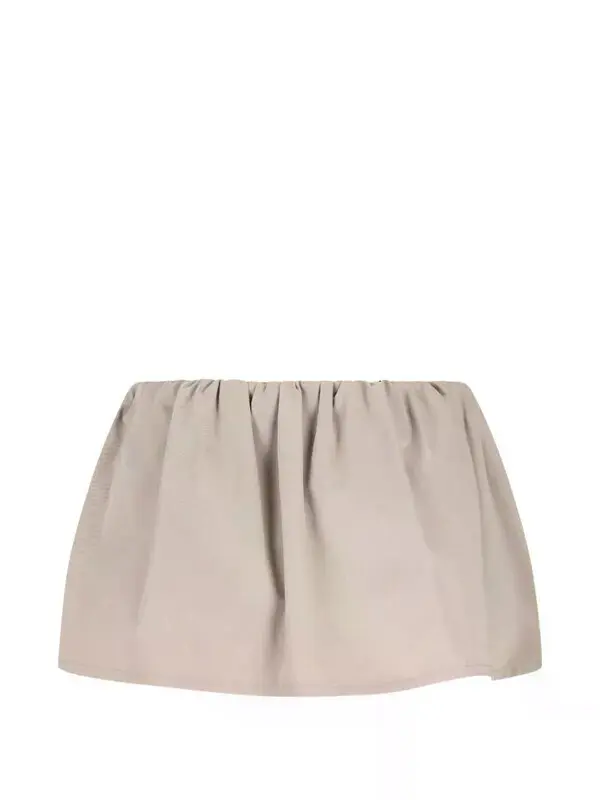 Miu Miu Washed Twill Mini Skirt With Racing Stripes