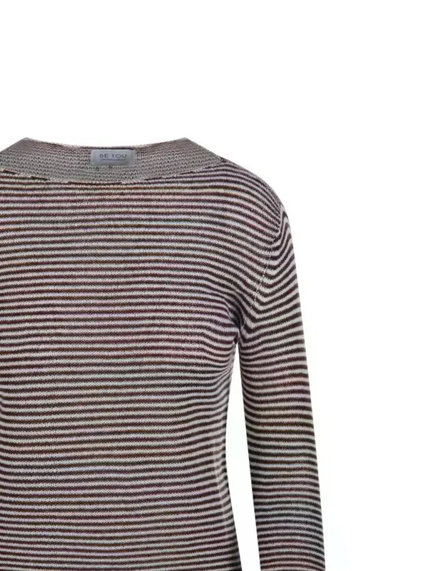 BEYOU Striped Sweater - Brown