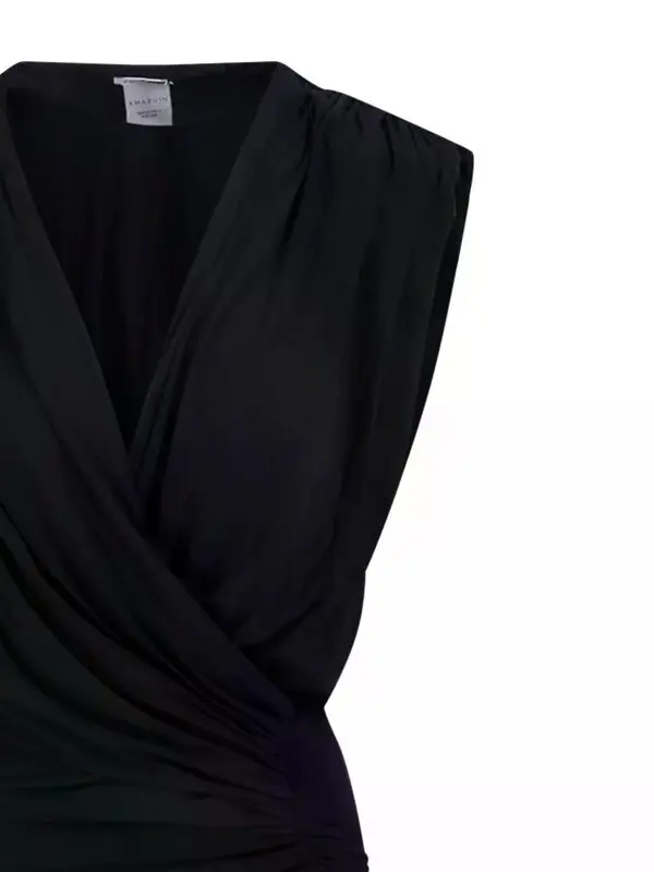 AMAZUIN Draped Maxi Dress - Black