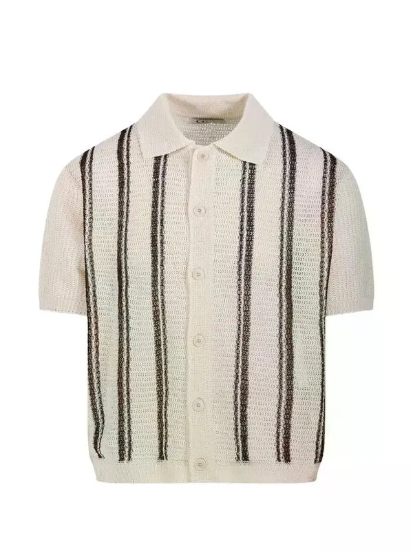 COOR Striped Short-sleeved Cardigan