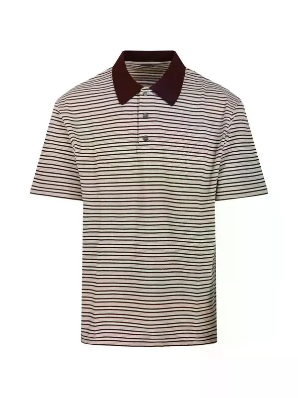 COOR Striped-pattern Polo Shirt - Neutrals