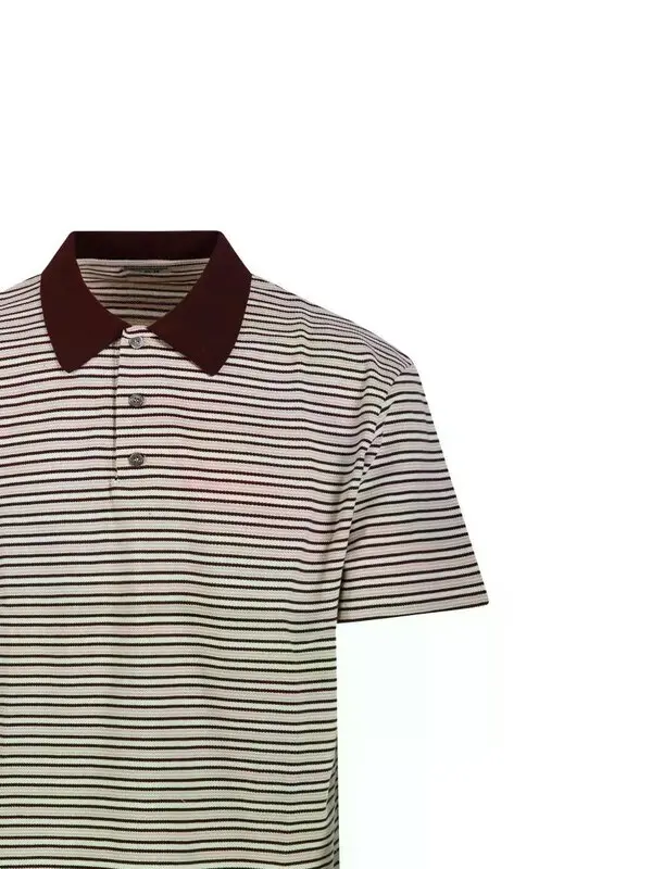 COOR Striped-pattern Polo Shirt - Neutrals