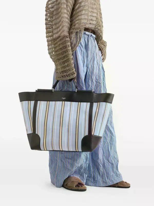 Dolce & Gabbana Sicily Striped Jacquard Handbag - Blue
