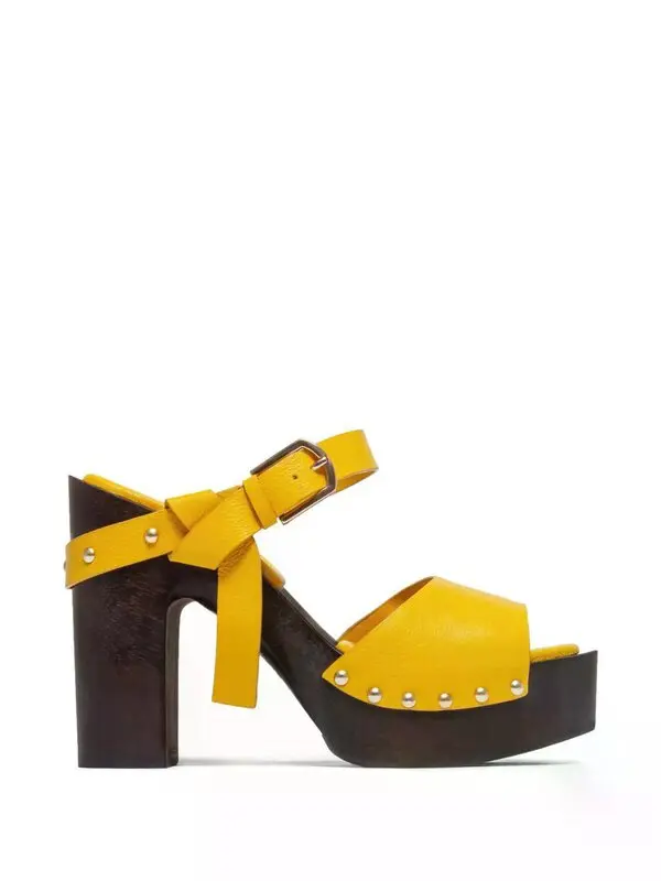 Bernardo Luxor Studded Platform Heeled Sandals - Yellow