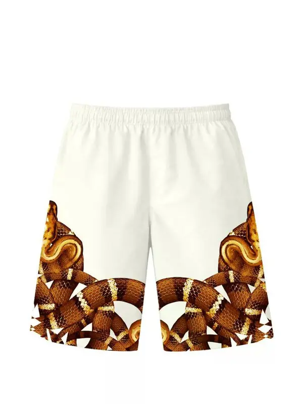 COUNTY OF MILAN Snake-print Deck Shorts - White