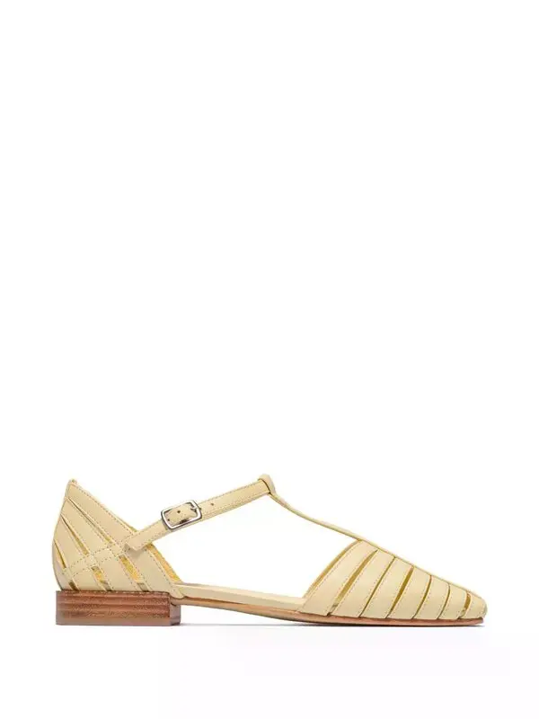 Bernardo Brighton T-strap Flat Pumps - Neutrals