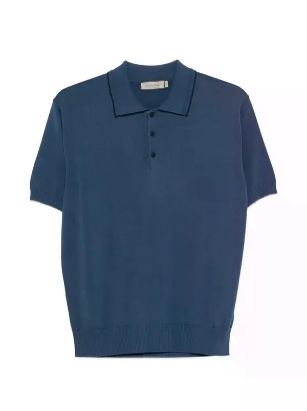Canali Short-sleeve Polo Shirt - Blue