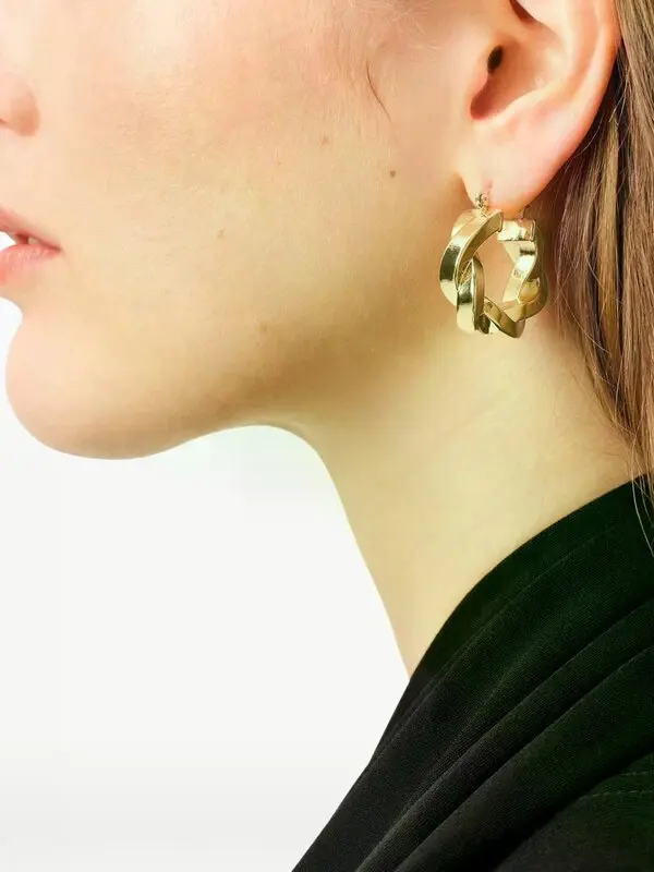 AMI Paris Brass Tresse Hoop Earrings