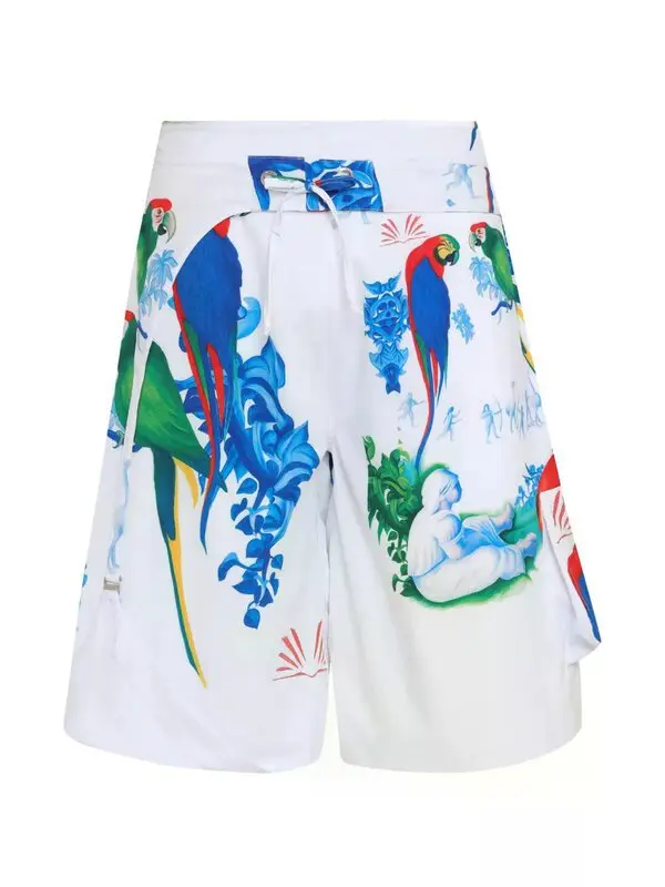 AMIR SLAMA Parrot-print Bermuda Shorts
