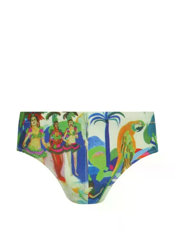 AMIR SLAMA Printed Swimming Trunks - Blue
