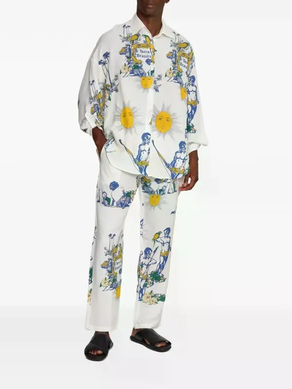 AMIR SLAMA Printed Straight Trousers