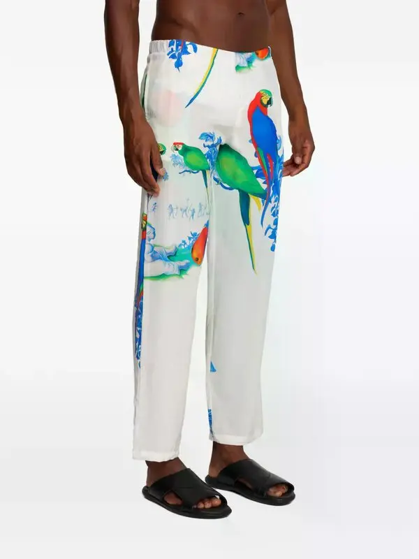 AMIR SLAMA Parrot-print Trousers